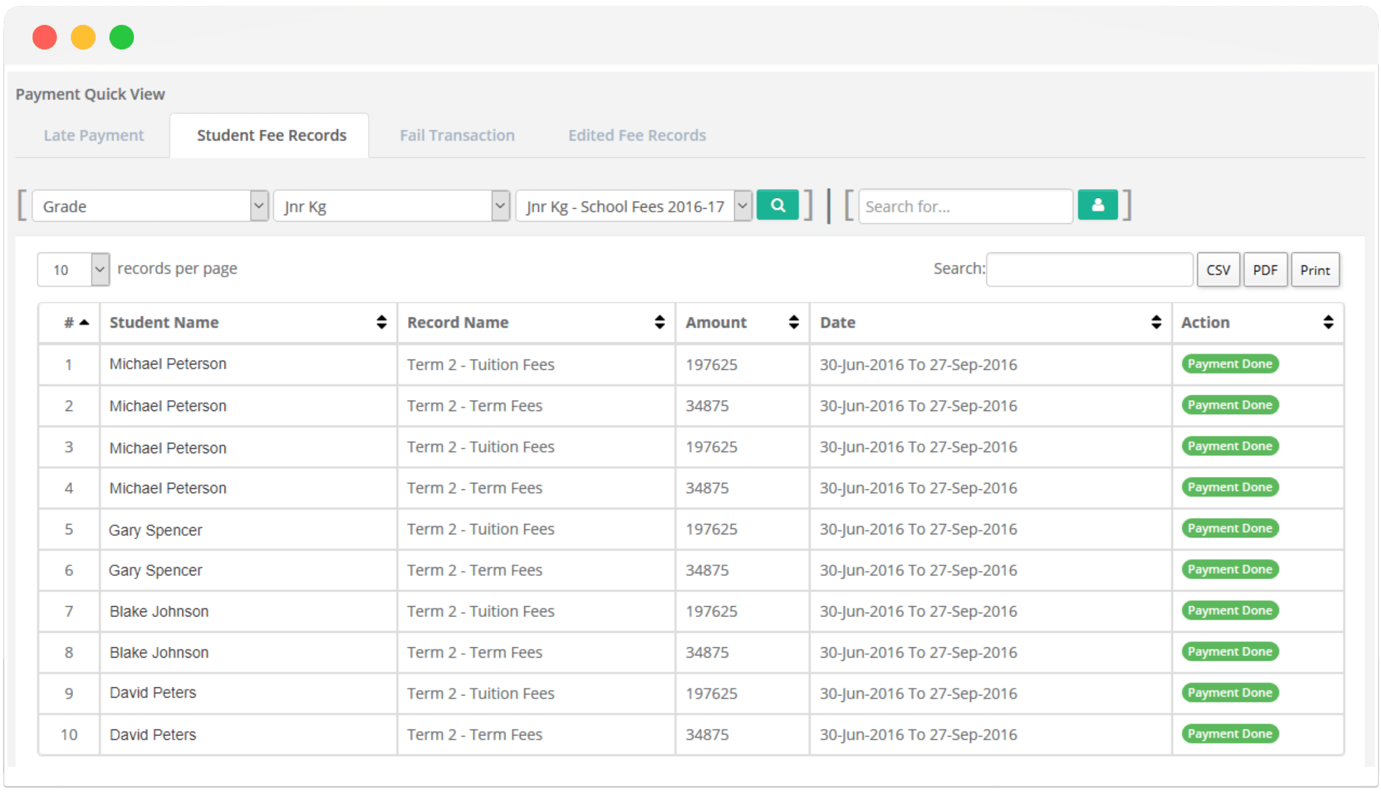 School Fee Management System School Fee Management System